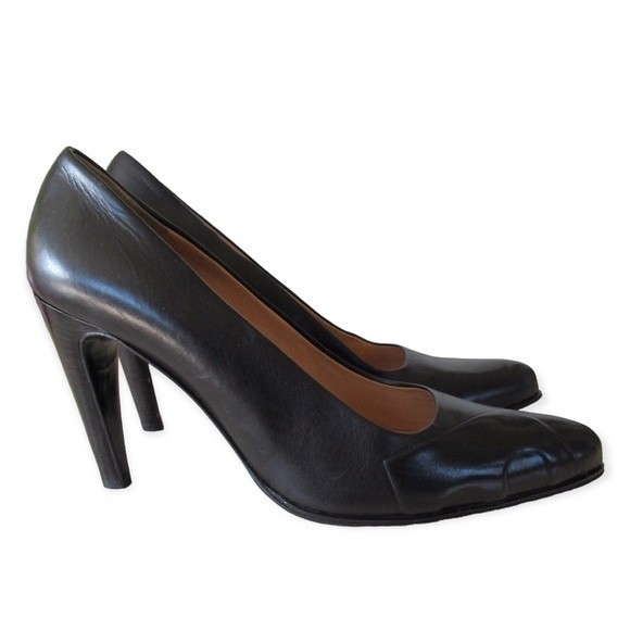 Bally | Shoes | Bally Black Leather Heels Shoes | Poshmark